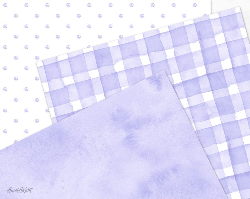 Lavender Purple Seamless Pattern Watercolor Polka Dot Digital - Etsy