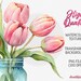 Watercolor Tulip Clipart, Pink Tulip PNG, Scrapbooking Clipart Bundle ...