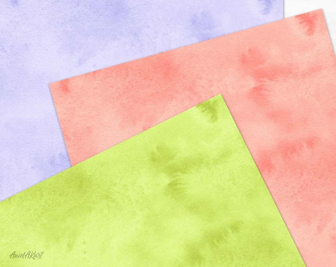 Pastel Watercolor Digital Paper Pack Pastel Rainbow Hues - Etsy