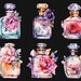Watercolor Floral Perfume Bottles Clipart Flower Perfume PNG Bundle ...