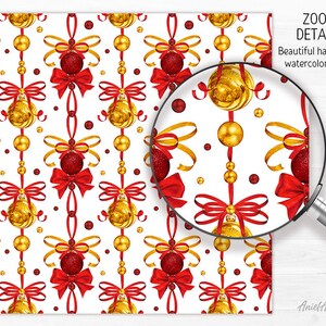 Christmas Watercolor Digital Paper Pack Seamless Pattern Ornaments ...