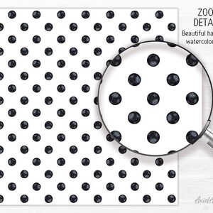 Black Seamless Pattern Watercolor Polka Dot Digital Paper Pack ...