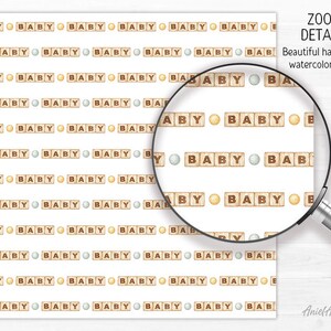 Boho Baby Digital Paper Pack Nursery Watercolor Baby Toys Seamless ...