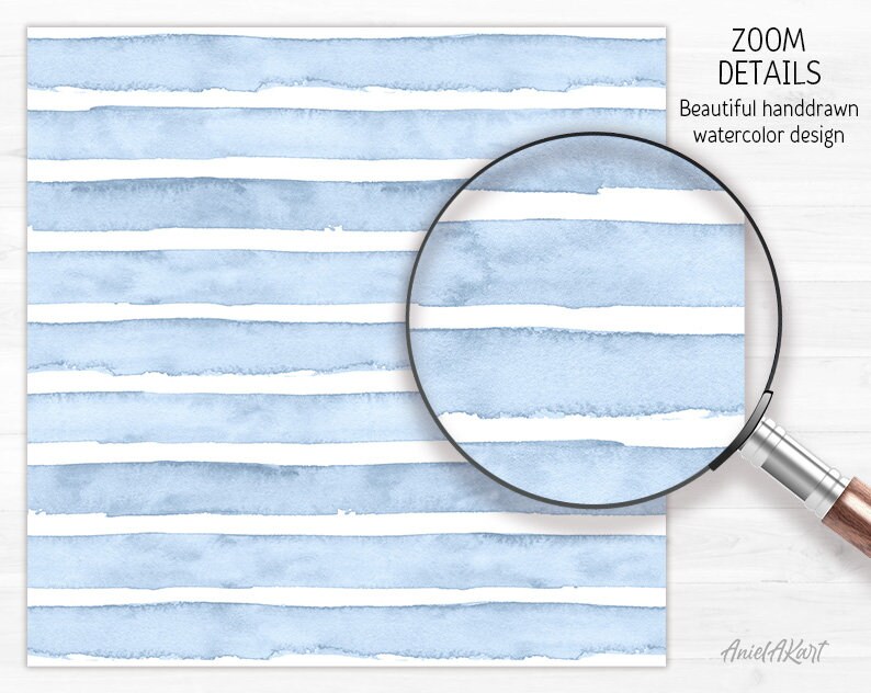 Steel Blue Seamless Pattern Watercolor Polka Dot Digital Paper Pack ...