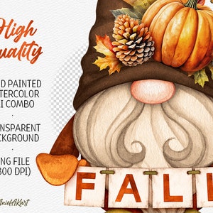 Fall Gnomes PNG Sublimation Design Watercolor Fall PNG Autumn PNG ...