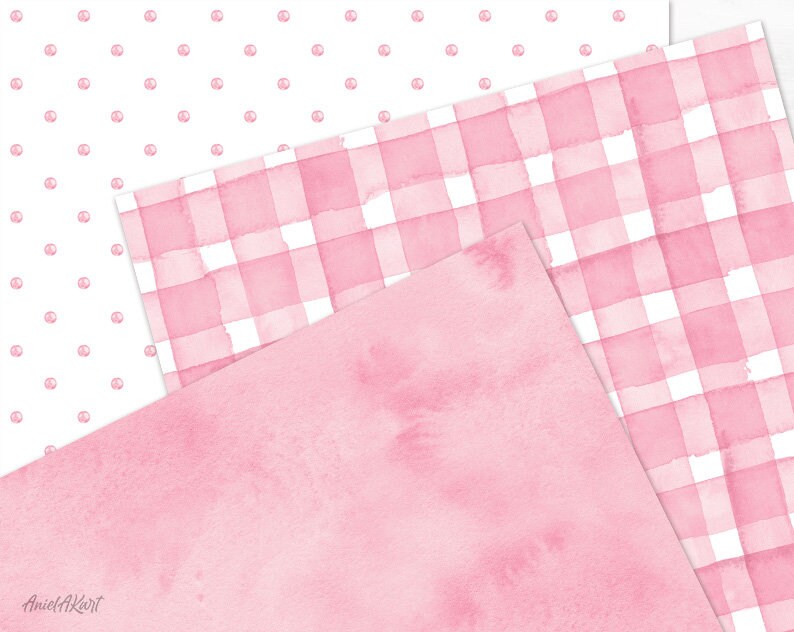 Blush Pink Seamless Pattern Watercolor Polka Dot Digital Paper - Etsy