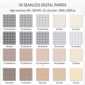 90 Watercolor Tinted Houndstooth Rainbow Digital Paper Pack Bundle ...