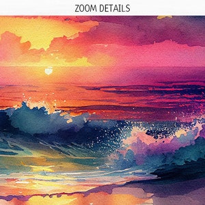 Watercolor Sea Sunset Digital Paper Pack Beach Sunset Printable ...