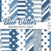 Blue and Silver Glitter Digital Paper Pack Sparkle Seamless - Etsy