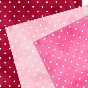 Pink Polka Dot Watercolor Digital Paper Pack Baby Girl Background Blush ...