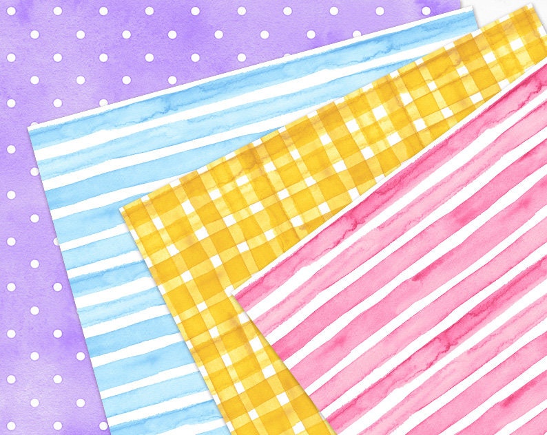Easter Digital Paper Pack Watercolor Polka Dot Seamless Pattern ...