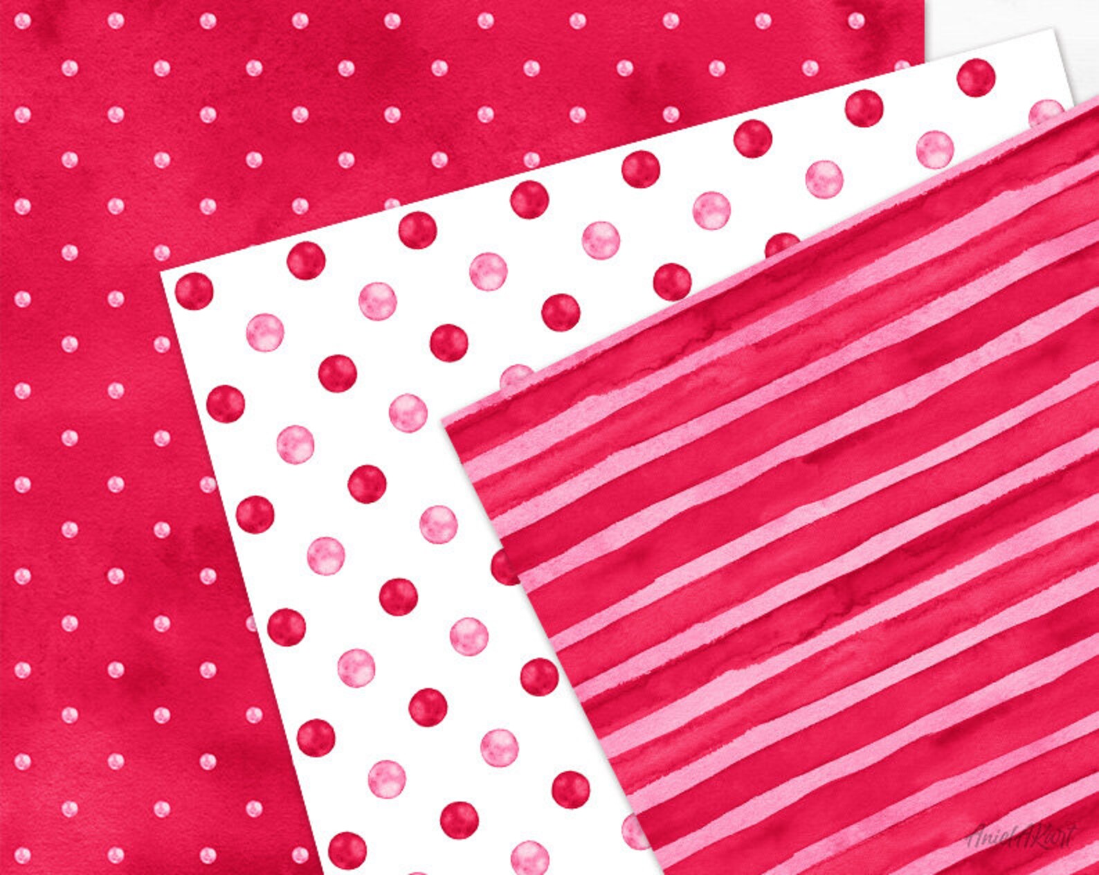 Valentine Digital Paper Pack Watercolor Polka Dot Seamless - Etsy