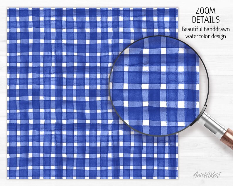 Blue Seamless Pattern Watercolor Polka Dot Digital Paper Pack | Etsy