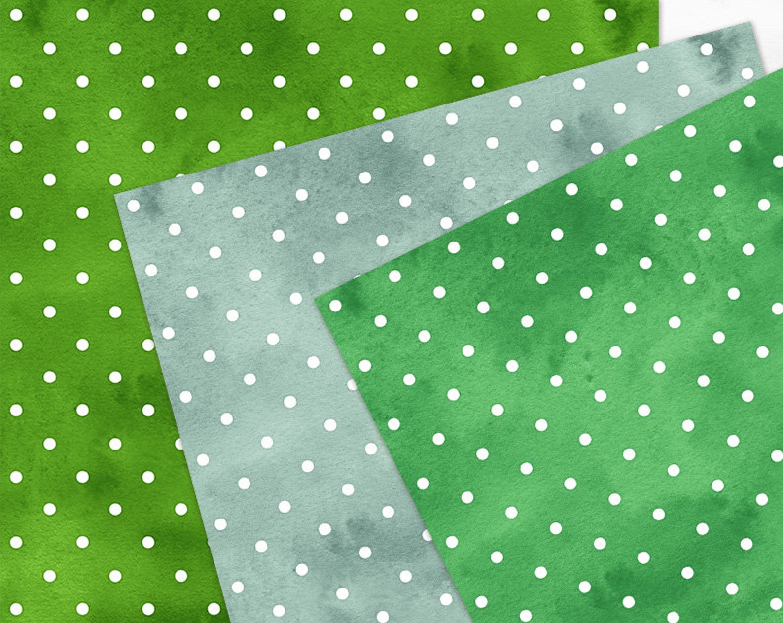 Green Polka Dot Watercolor Background Green Ombre Digital Paper Pack ...