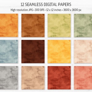 Watercolor Fall Digital Paper Pack Cozy Autumn Hues Seamless Pattern ...