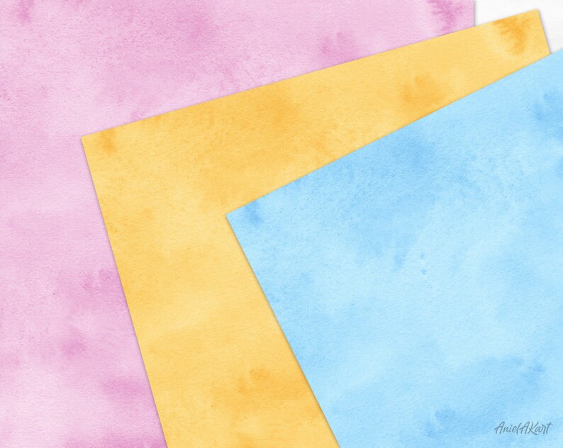 Pastel Watercolor Digital Paper Pack Pastel Rainbow Hues - Etsy