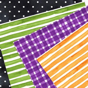 Halloween Digital Paper Pack Watercolor Polka Dot Seamless Pattern ...