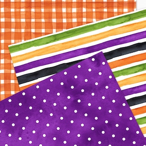 Halloween Digital Paper Pack Watercolor Polka Dot Seamless Pattern ...