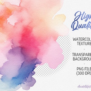 Pastel Watercolor Splash Clipart PNG Bundle Brush Strokes Clipart ...