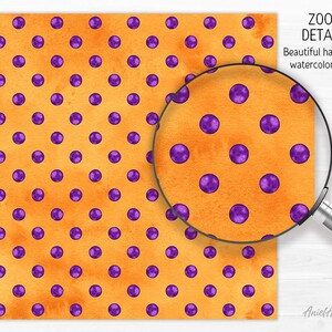 Halloween Digital Paper Pack Watercolor Polka Dot Seamless Pattern ...