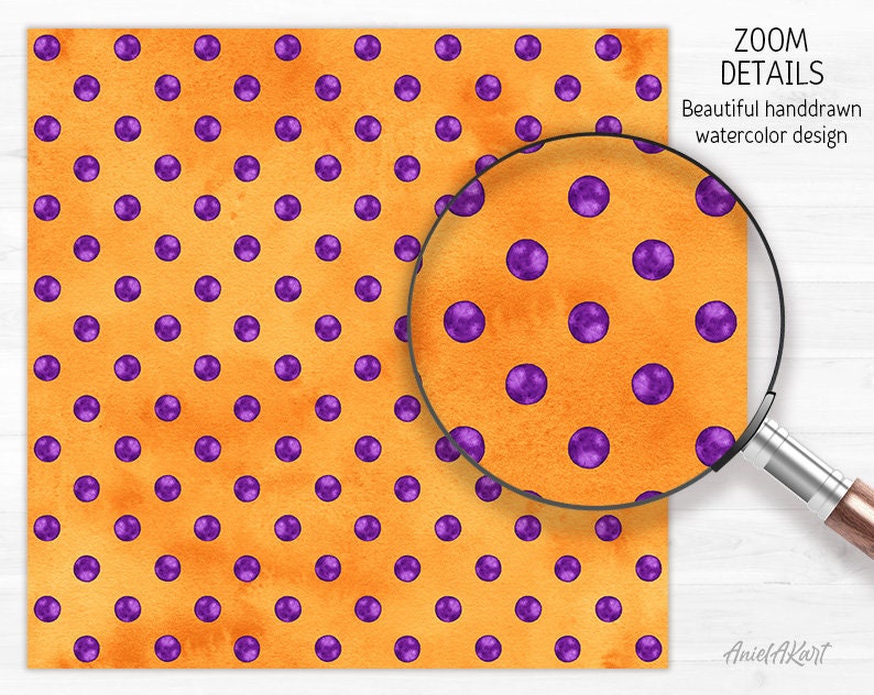 Halloween Digital Paper Pack Watercolor Polka Dot Seamless - Etsy
