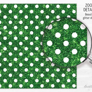 Christmas Glitter Digital Paper Pack Polka Dot Seamless Pattern ...