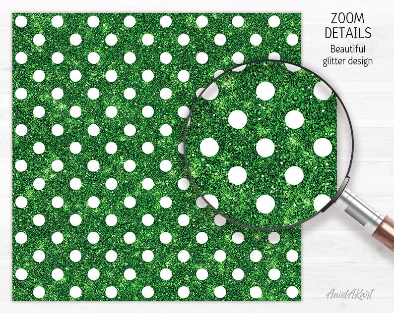 Christmas Glitter Digital Paper Pack Polka Dot Seamless - Etsy