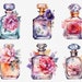 Watercolor Floral Perfume Bottles Clipart Flower Perfume PNG Bundle ...