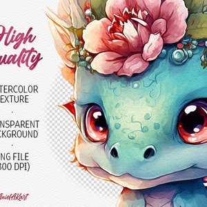 Baby Dragon PNG Watercolor Cute Dragon Clipart Fantasy Clipart ...
