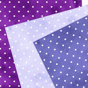 Violet Watercolor Polka Dot Digital Paper Pack Purple Seamless Pattern ...