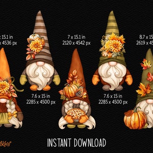 Fall Gnomes PNG Sublimation Design Watercolor Fall PNG Autumn PNG ...