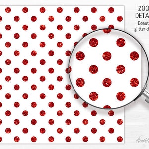 Christmas Glitter Digital Paper Pack Polka Dot Seamless Pattern ...