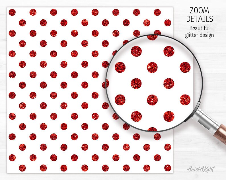 Christmas Glitter Digital Paper Pack Polka Dot Seamless - Etsy