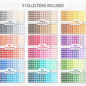 90 Watercolor Tinted Houndstooth Rainbow Digital Paper Pack Bundle ...