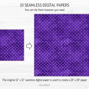 Violet Watercolor Polka Dot Digital Paper Pack Purple Seamless Pattern ...