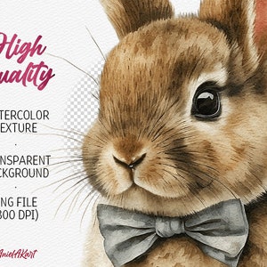 Watercolor Easter Bunny Clipart Bundle, Easter Clipart, Spring Clipart ...