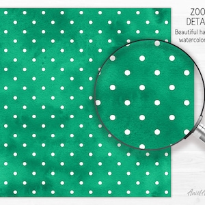 Turquoise Polka Dot Watercolor Background Teal Digital Paper Pack ...