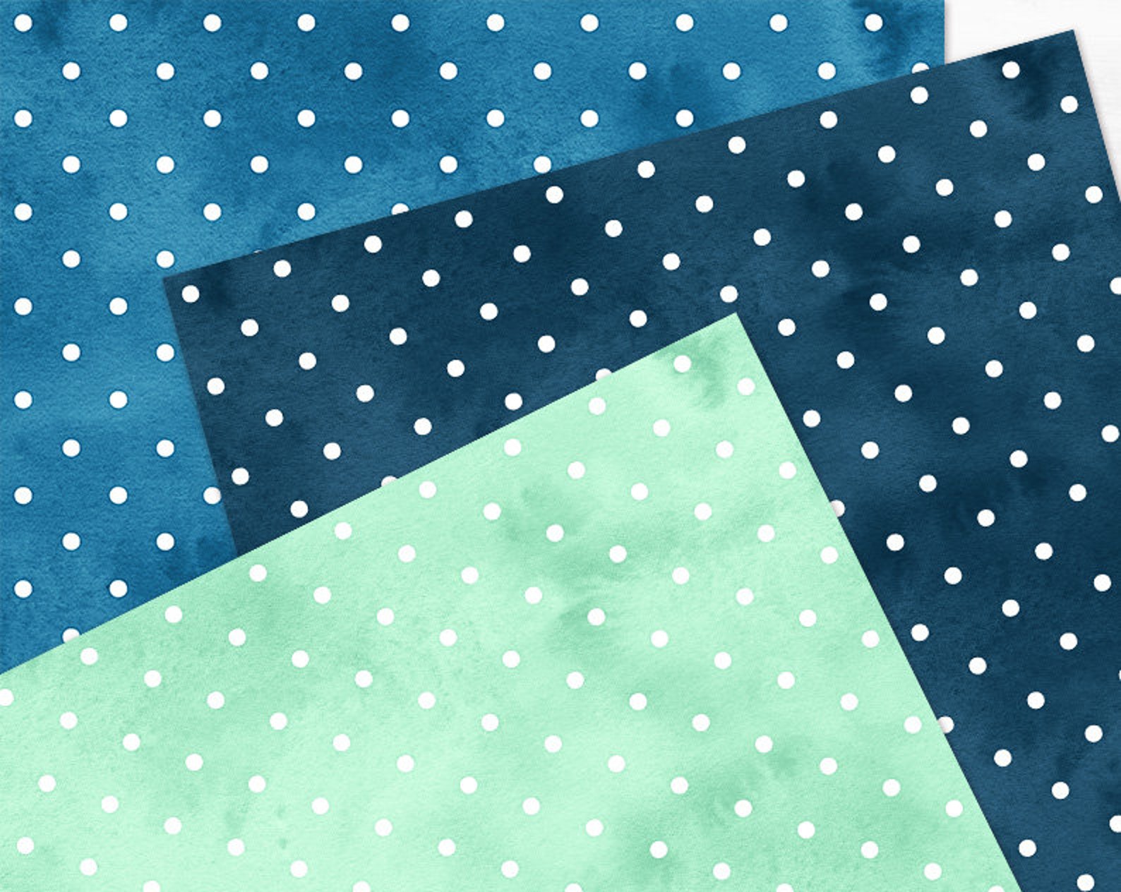 Turquoise Polka Dot Watercolor Background Teal Digital Paper Pack ...