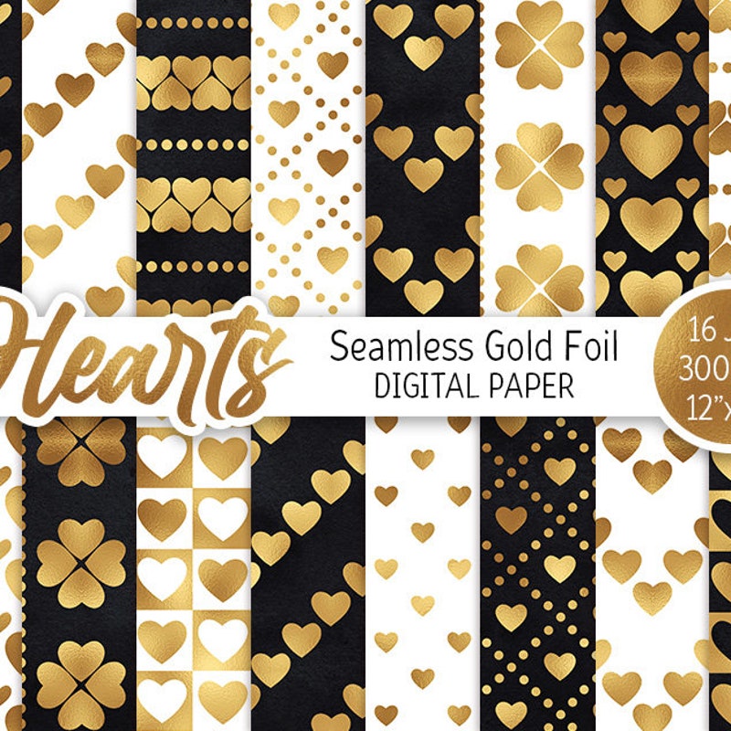 Gold Foil Digital Paper - Etsy