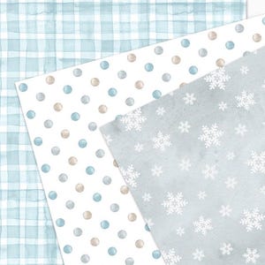 Christmas Digital Paper Pack Watercolor Snowflakes Seamless Pattern ...