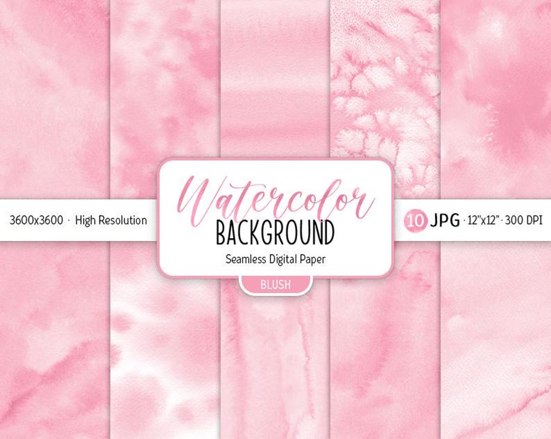 Blush Pink Watercolor Background Abstract Wedding Digital Paper Pack ...