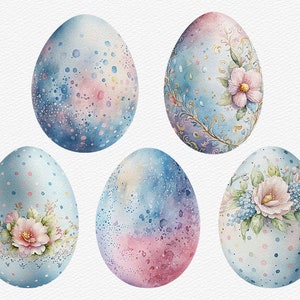 Watercolor Easter Clipart Bundle, Spring Clipart PNG, Basket Bird Eggs ...
