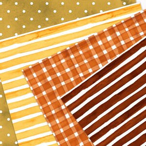 Watercolor Autumn Digital Paper Pack Cozy Fall Seamless Pattern Polka ...