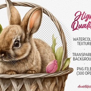 Watercolor Easter Bunny Clipart Bundle, Easter Clipart, Spring Clipart ...