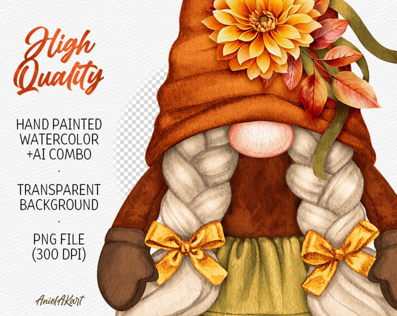 Fall Gnomes PNG Sublimation Design Watercolor Fall PNG Autumn PNG ...