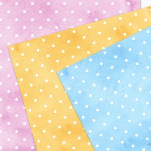 Pastel Polka Dot Watercolor Digital Paper Pack Pastel Rainbow Hues ...