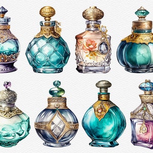 Watercolor Potion Bottles Clipart Magic Potion PNG Bundle Witchcraft ...
