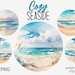 Watercolor Seaside Clipart Bundle Sea Waves Beach PNG Cozy - Etsy