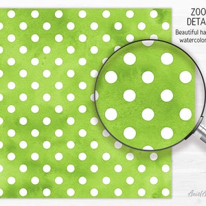 Christmas Digital Paper Pack Watercolor Polka Dot Seamless Pattern ...