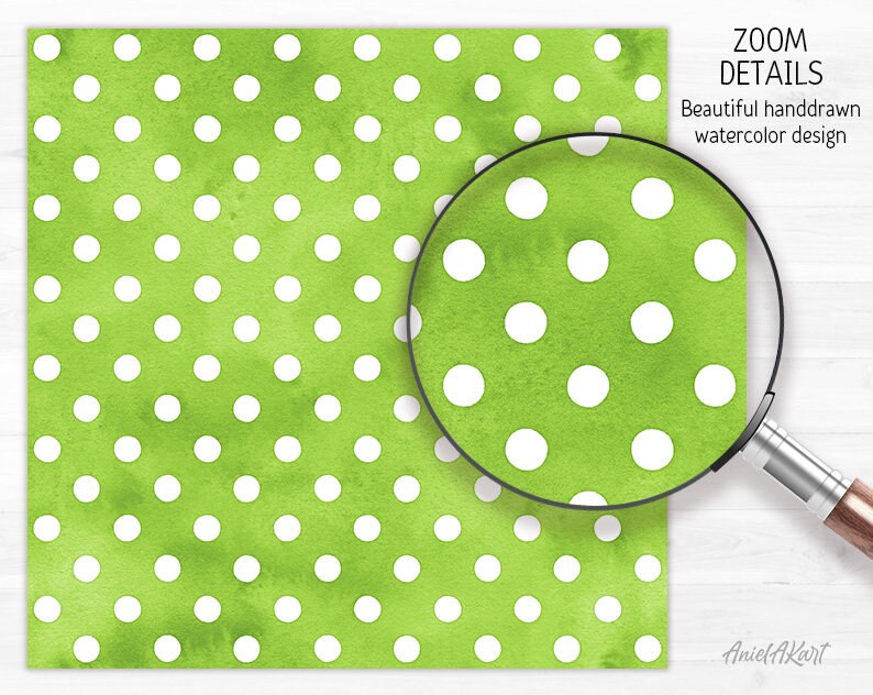 Christmas Digital Paper Pack Watercolor Polka Dot Seamless Pattern ...